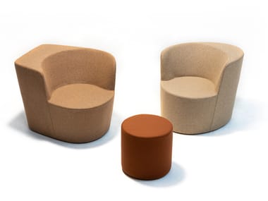 TABA Felt armchair with armrests By Moroso | design Alfredo Häberli