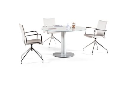 TABULA TEX-10 Round garden table with an aluminium base By ACTIU ...
