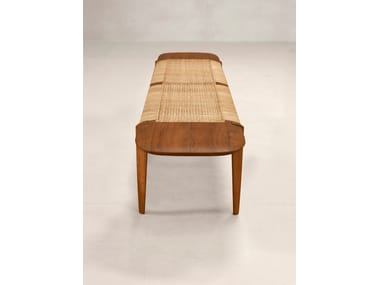 Tangāli Bench in teak and cane By Phantom Hands | design Inoda + Sveje