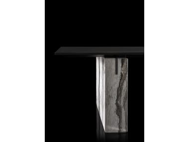 Rectangular steel and stone table TED By Henge design Havkin