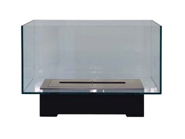 TEKA Freestanding bioethanol glass and steel fireplace By ACQUAFUOCO