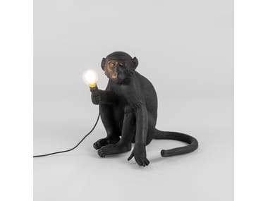 THE MONKEY LAMP BLACK SITTING floor lamp By Seletti design Marcantonio