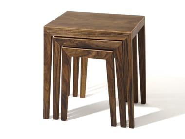 THEO TABLE | Stackable coffee table Low stackable square solid wood ...