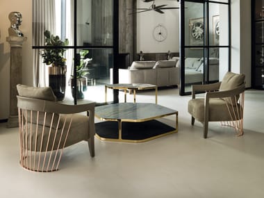 TILES Low hexagonal coffee table By Longhi | design Alessandro La Spada