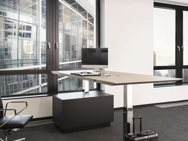 .CON AIR Height-adjustable rectangular office desk By Spiegels