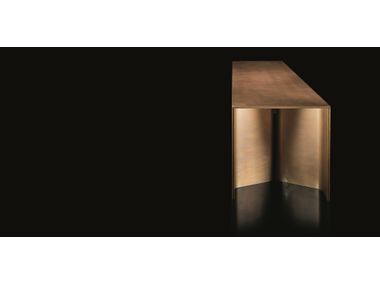TIME Rectangular brass table By Henge | design Massimo Castagna