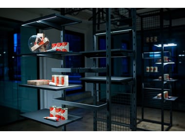 Modular retail display unit TONDOQUADRO By ALU