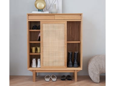 TORII Wooden highboard with sliding doors By grado design