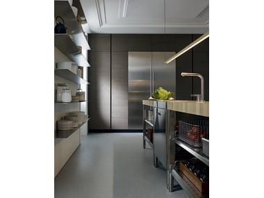 Wood and glass fitted kitchen TRAIL By Poliform design Carlo Colombo ...