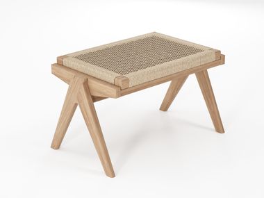 TRIBUTE | Solid wood footstool By KARPENTER design Hugues Revuelta