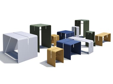 TUBE Square aluminium bar table By Joyf