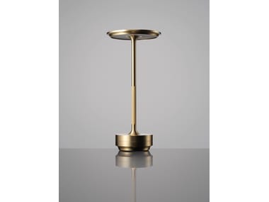 TURN BRASS LED cordless table lamp with USB charging By Ambientec | design Nao Tamura