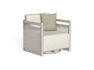 EDWIN ALU Swivel wicker garden armchair with armrests By Talenti