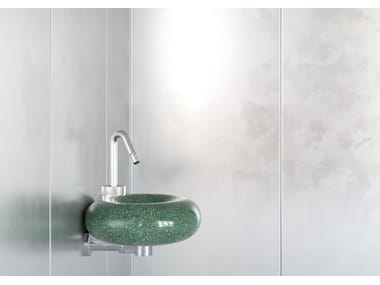 ORBE FLAKED GREEN Handrinse basin By Trone