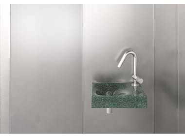 RITUEL ECAILLÉ VERT Lave mains suspendu ou à poser en céramique By Trone