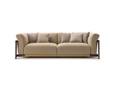 KYMA Sofa in fabric and leather for living areas By Turri