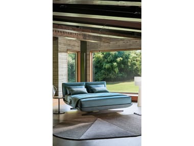 BIGGIE Leather double bed with upholstered headboard By Twils | design ...