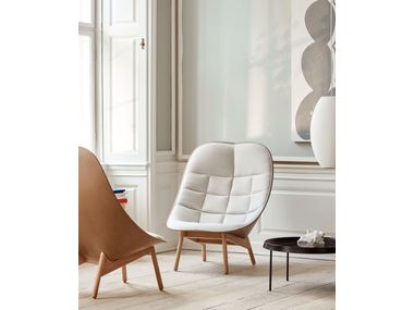 UCHIWA Upholstered fabric footstool By Hay | design Doshi Levien