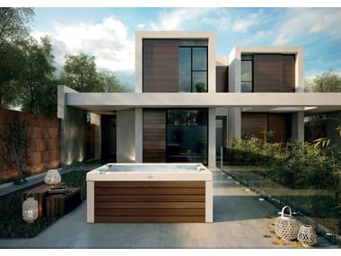 Rectangular hydromassage hot tub 3-seats UNIQUE By Jacuzzi® design ...