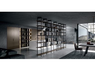 UNLIMITED Open floor-ceiling mounted bookcase By MODULNOVA | design ...