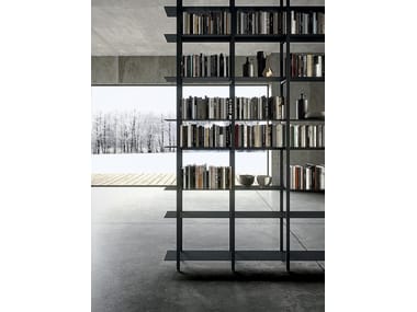 UNLIMITED Open floor-ceiling mounted bookcase By MODULNOVA | design ...