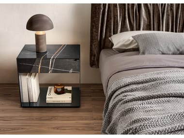 UPGLASS | Bedside table Rectangular bedside table with drawers By Lago