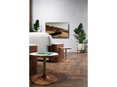 V212 Round marble high side table By Aston Martin