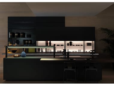 GENIUS LOCI V-MOTION Kitchen in matt slate glass with V-Motion By ...