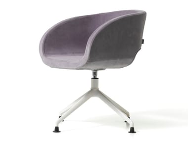 VANITY Trestle-based fabric reception chair with armrests By Diemme