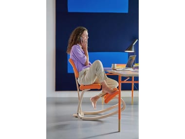 VARIABLE™ PLUS Rocking ergonomic chair in wood and fabric By Varier ...