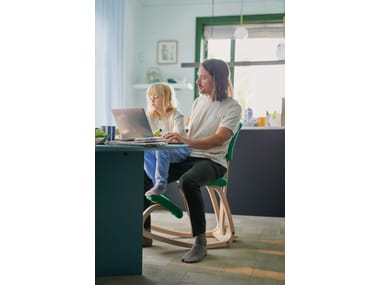 VARIABLE™ PLUS Rocking ergonomic chair in wood and fabric By Varier ...