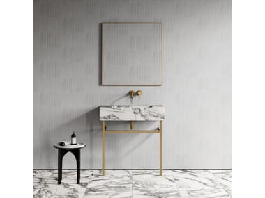 VERNANTE | Arabescato marble console sink By LUSSO