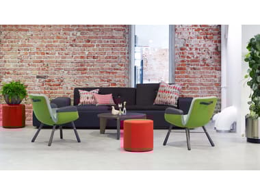 VISIONA STOOL Round fabric pouf By Vitra | design Verner Panton