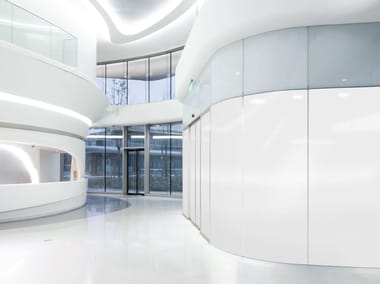 VK DESIGN - GLASS CURVED WALLS Curved glass wall with privacy control ...