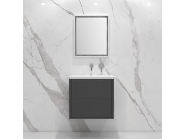 VOLINI Resin Stone vanity unit with drawers with integrated washbasin ...