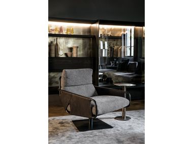 VOYAGE Swivel leather armchair with armrests By Henge | design Massimo ...