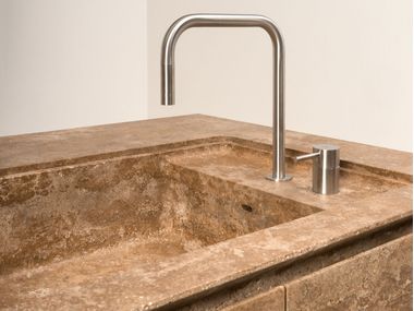 OCO NOCE Custom stone kitchen island By Vaselli