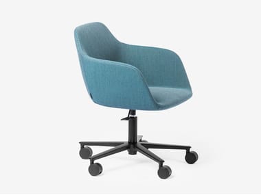 RIALTINA Swivel chair with 5-spoke base with armrests By Venedia