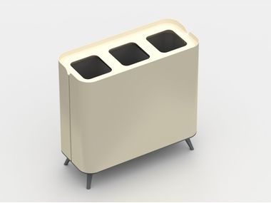 RETRÒ Galvanized steel litter bin for waste sorting By Viscio Urban Design