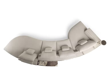 BABYLON RACK CIRCLE Curved modular leather sofa By Visionnaire | design Alessandro La Spada