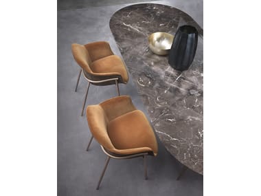 WAVE Oval marble table By Marelli | design Luca Erba