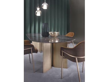 WAVE Oval marble table By Marelli | design Luca Erba