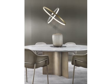 WAVE Oval marble table By Marelli | design Luca Erba