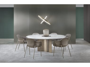 WAVE Oval marble table By Marelli | design Luca Erba