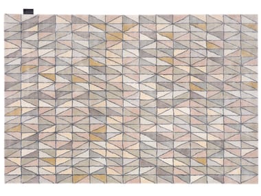 Handmade rectangular Lyocell® rug with geometric shapes WEDGE By ...