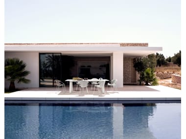 WIRE Upholstered stackable fabric chair By Joli | design Mathias De Ferm