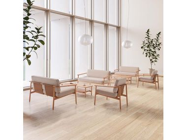 WUDI Fabric easy chair with armrests By INCLASS | design Francesc Rifé