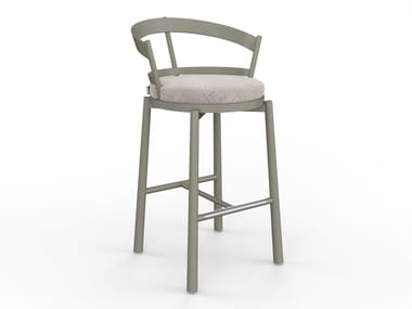 TURTLE S High aluminium garden stool with back By YAAZ
