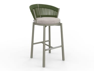 TURTLE S High aluminium garden stool with back By YAAZ