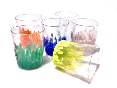 MURANO Set of six Murano glass drinking glasses By YourMurano